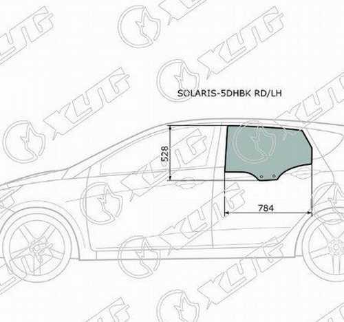 Стекло боковое опускное hyundai accent