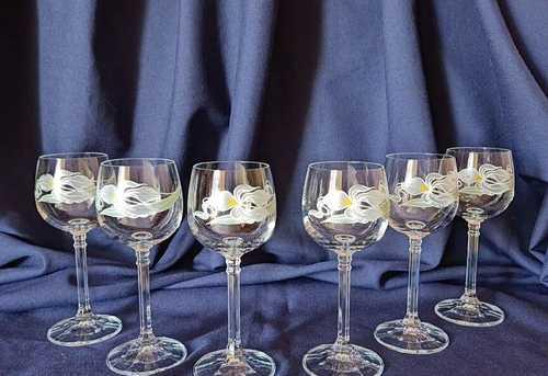Набор хрустальных бокалов для вина Чехословакия