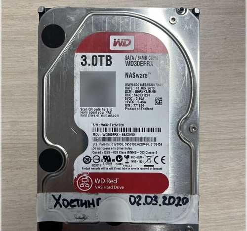 Жесткий диск Western Digital WD30efrx 3Tb SATA