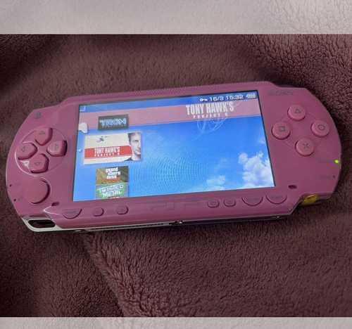 Портативная игровая приставка psp, розовая