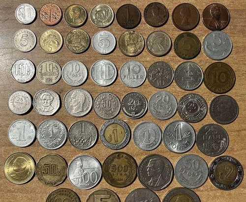Монеты иностранные разные 50 штук 28 стран