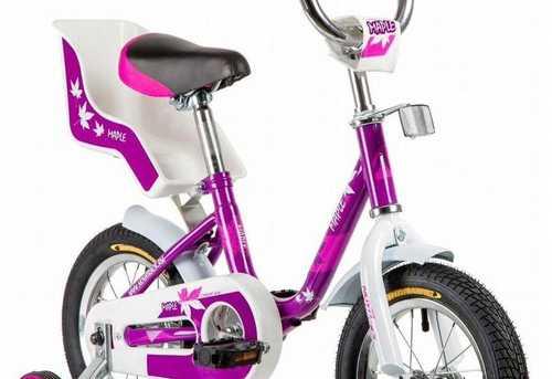 Велосипед novatrack 12" maple, фиолетовый,полная з