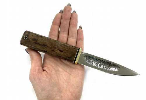 Шейный Якутский нож в деревянных ножнах, D2, стаб