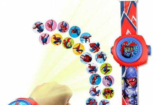 Детские игрушечные часы с проектором Человек Паук