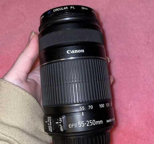 Объектив canon Ef-s 55-250 is II   линза