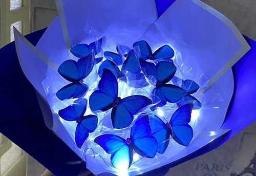 Букет, светящиеся бабочка, букет из бабочек