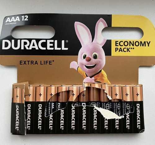 Батарейки duracell aaa, 12шт