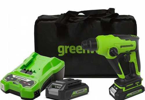 Перфоратор greenworks GD24SDS1K2 24V