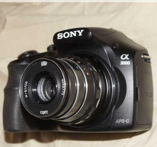 Беззеркалка sony nex 3000 20.1мп индустар 61 f2.8