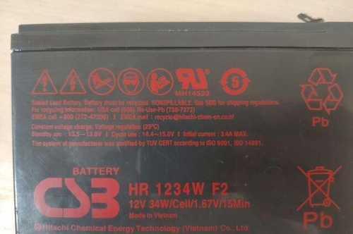 Аккумулятор CSB HR 1234W F2 12В 9Ач