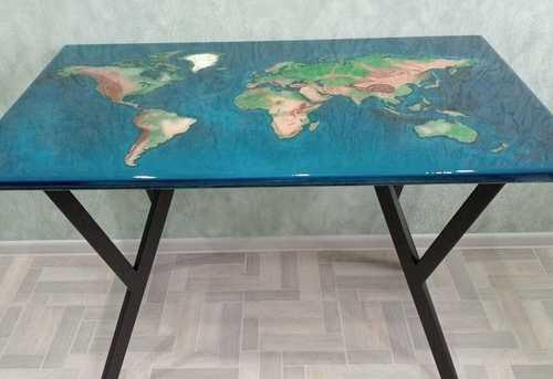 Стол "Карта мира" из эпоксидной смолы