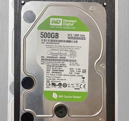 Жесткий диск Western Digital WD5000aads 500Gb SATA