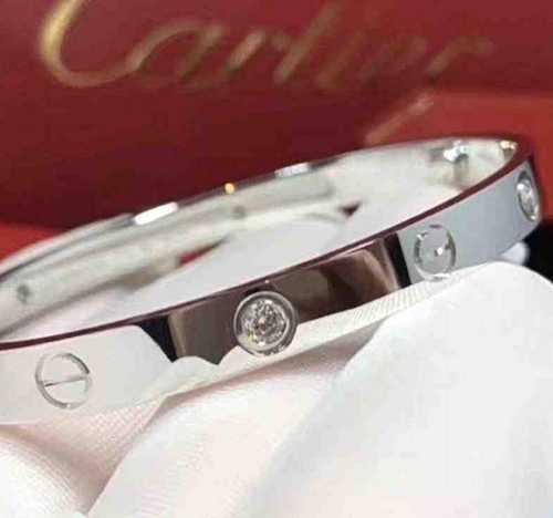 Cartier браслет love, белое золото, 0,42 ct