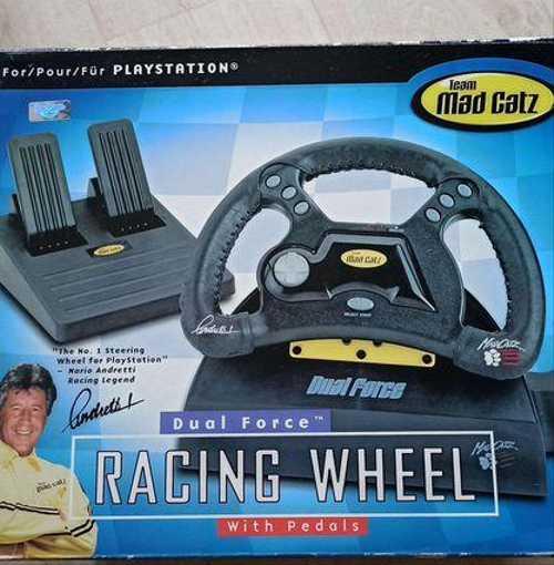 Руль с педалями для PS1 Dual Force Racing Wheel