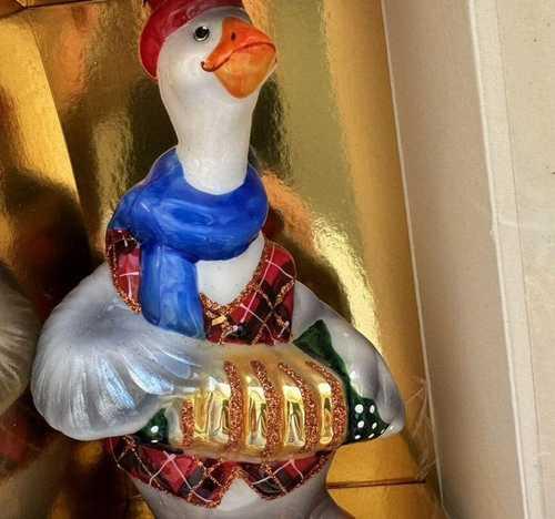 Елочная игрушка ариель Гусь с гармошкой