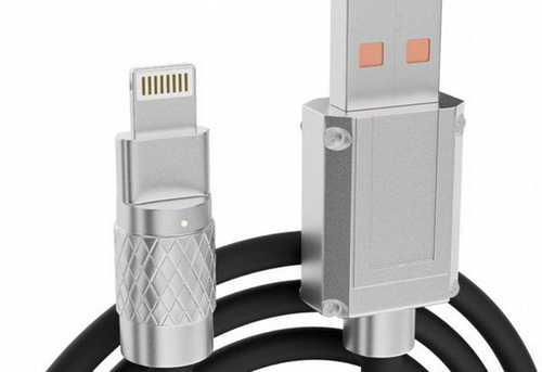 Шнур для зарядки USB+iPhone черный