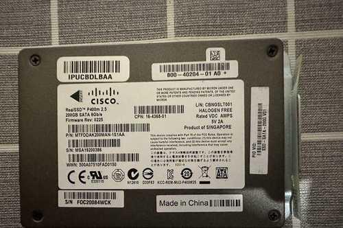 SSD Micron Cisco 200gb p/n 16-4368-01