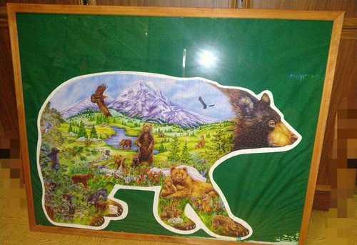 Готовая картина из пазлов Медведь