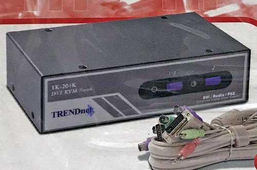 DVI-KVM коммутатор trendnet TK-204K