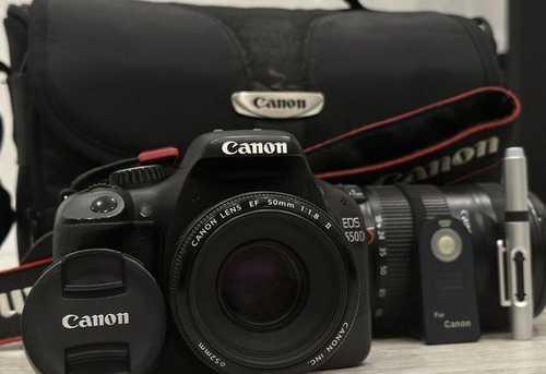 Зеркальный фотоаппарат Canon 550d + объектив