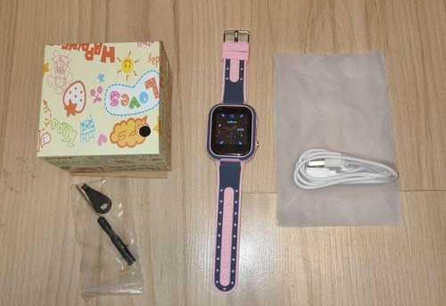 Детские часы с gps, wifi, 4g розовые