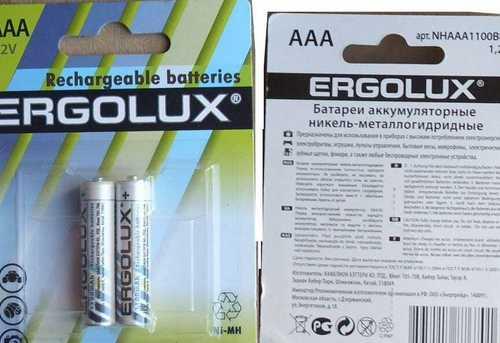 Аккумуляторные батарейки ааа Ergolux NI-MN 1100 mA