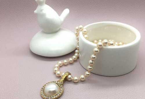 Винтажное жемчужное ожерелье со съёмным кулоном