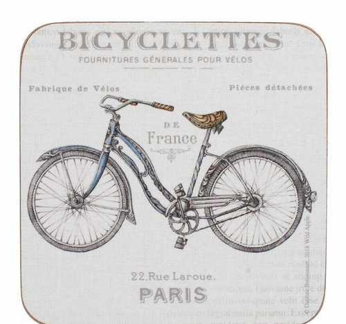 Подставки под чашку Bicycle 10.5x10.5, 6шт, пробка