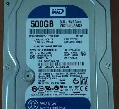 Western Digital WD5000aakx-08U6AA0 500GB