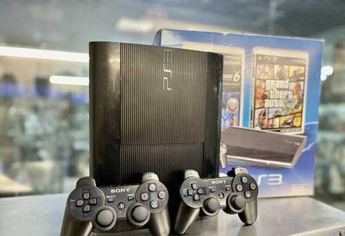 Ps3 Super Slim 500gb прошитая+2 геймпада