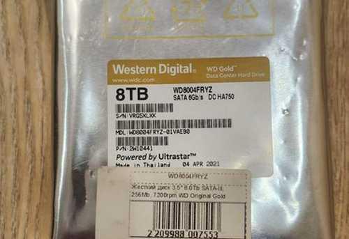 WD gold 8TB жесткий диск 3.5 новый