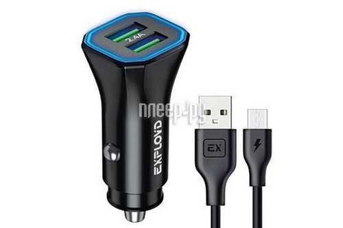 Exployd Easy 2хUSB - microusb 2.4A Black EX-Z-1448