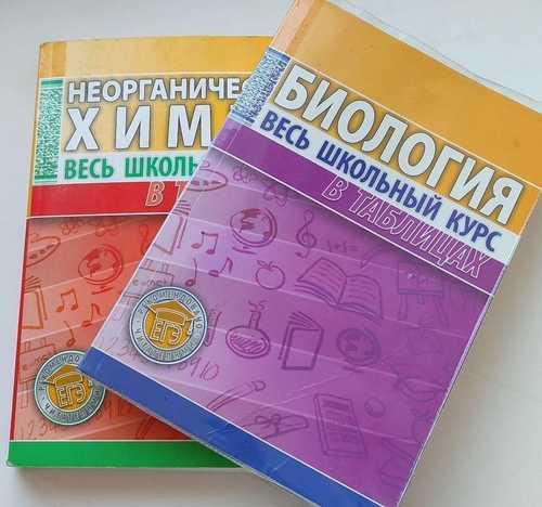 Учебник, справочник по биологии и химии в таблицах