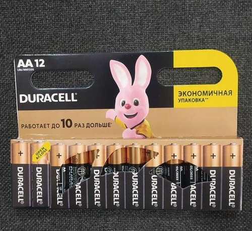 Батарейки Duracell 12шт упаковка пальчик, мизинчик