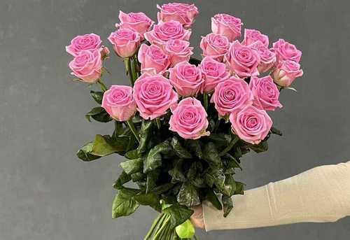 25 розовых роз цветы доставка
