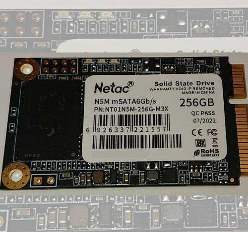 SSD накопитель netac N5M 256 гб msata