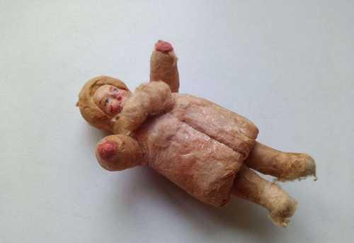 Елочная игрушка девочка с муфтой. Вата. СССР
