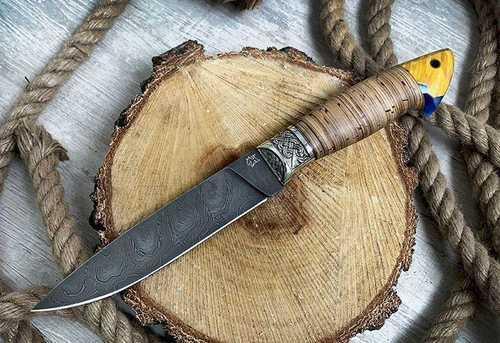 Нож туристический из дамасской стали