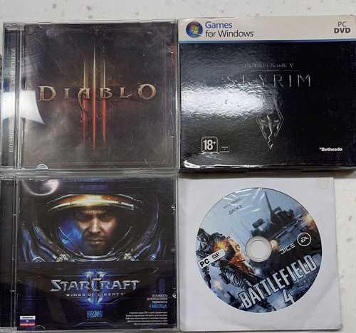 Игры для pc Diablo, Skyrim, starcraft, battlefield