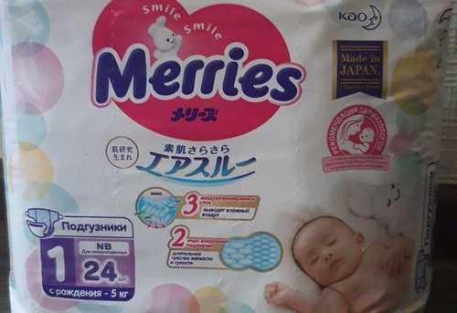 Подгузники Merries NB 24 шт