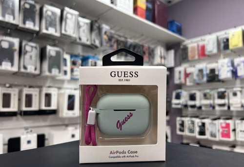 Чехол Guess Silicone Airpods Pro, синий/фуксия