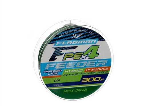 Flagman Шнур PE Hybrid F4 Feeder 300м Moss Green 0