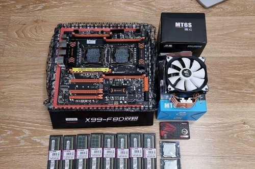 Huananzhi X99 F8D комплект цп+Память+SSD+Кулер