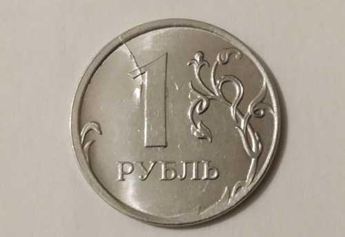 Монета рубль с заводским браком