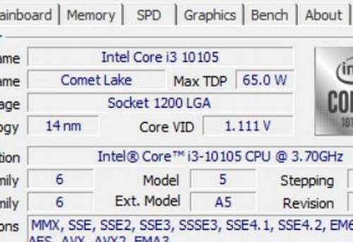 Intel core i3 10105f