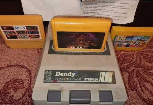 Игровая приставка dendy из 90 х с пистолетом и кар