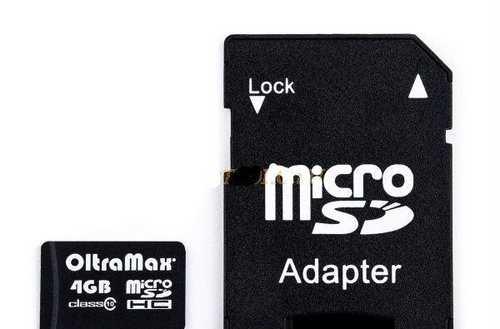 Карта памяти microSD 4 Gb oltramax class 10; 31353