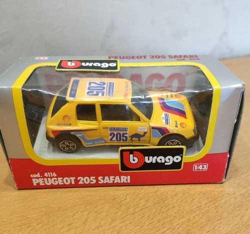 Модель автомобиля Peugeot 205 safari, Burago, Итал