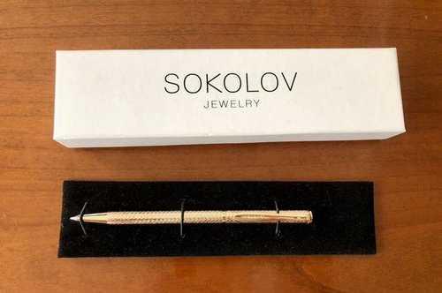 Sokolov серебряная ручка с золочением