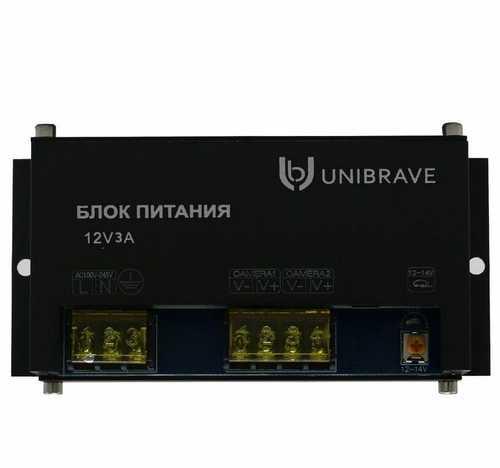 Блок питания Unibrave UB-бп-12V3А-2CH (металл)